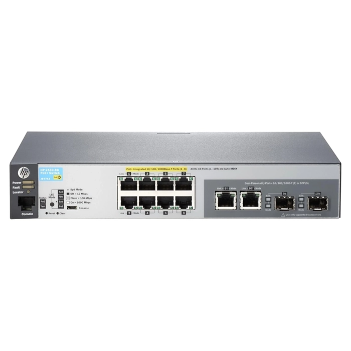 J9774A#B8X HP Aruba 2530 Series 2530-8G-PoE+ 8 x RJ-45 PoE+ 10/100 ...