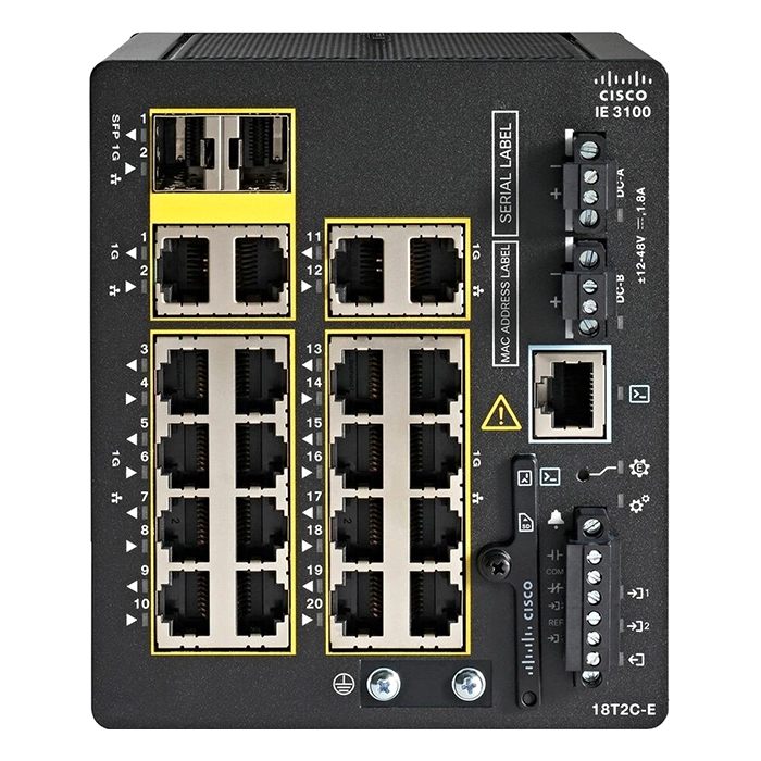 IE-3100-18T2C-E= Cisco Cataylst IE3100 Rugged Series 18 x 10/100 ...